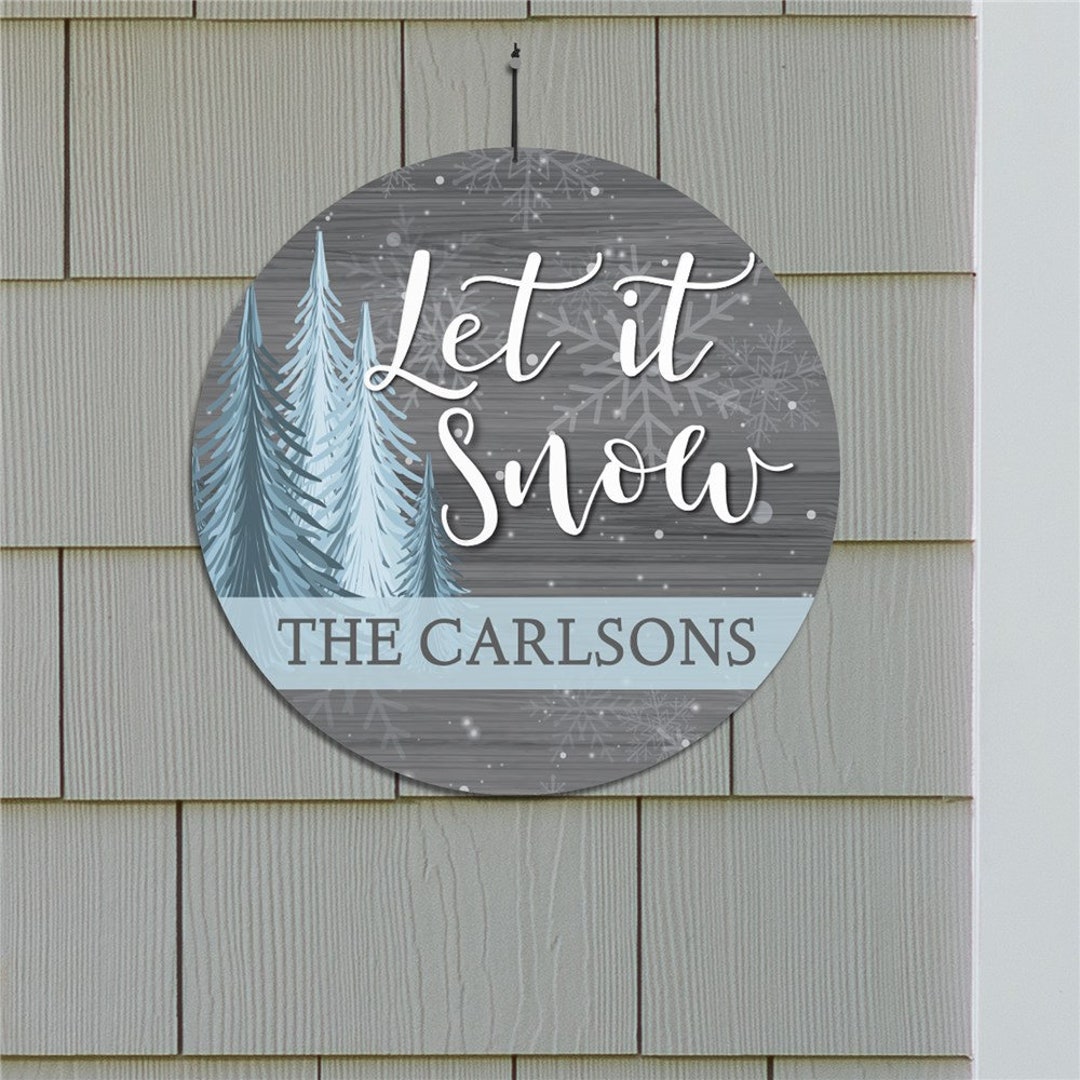 Let It Snow Personalized House Sign, Winter Signs, Family Christmas ...