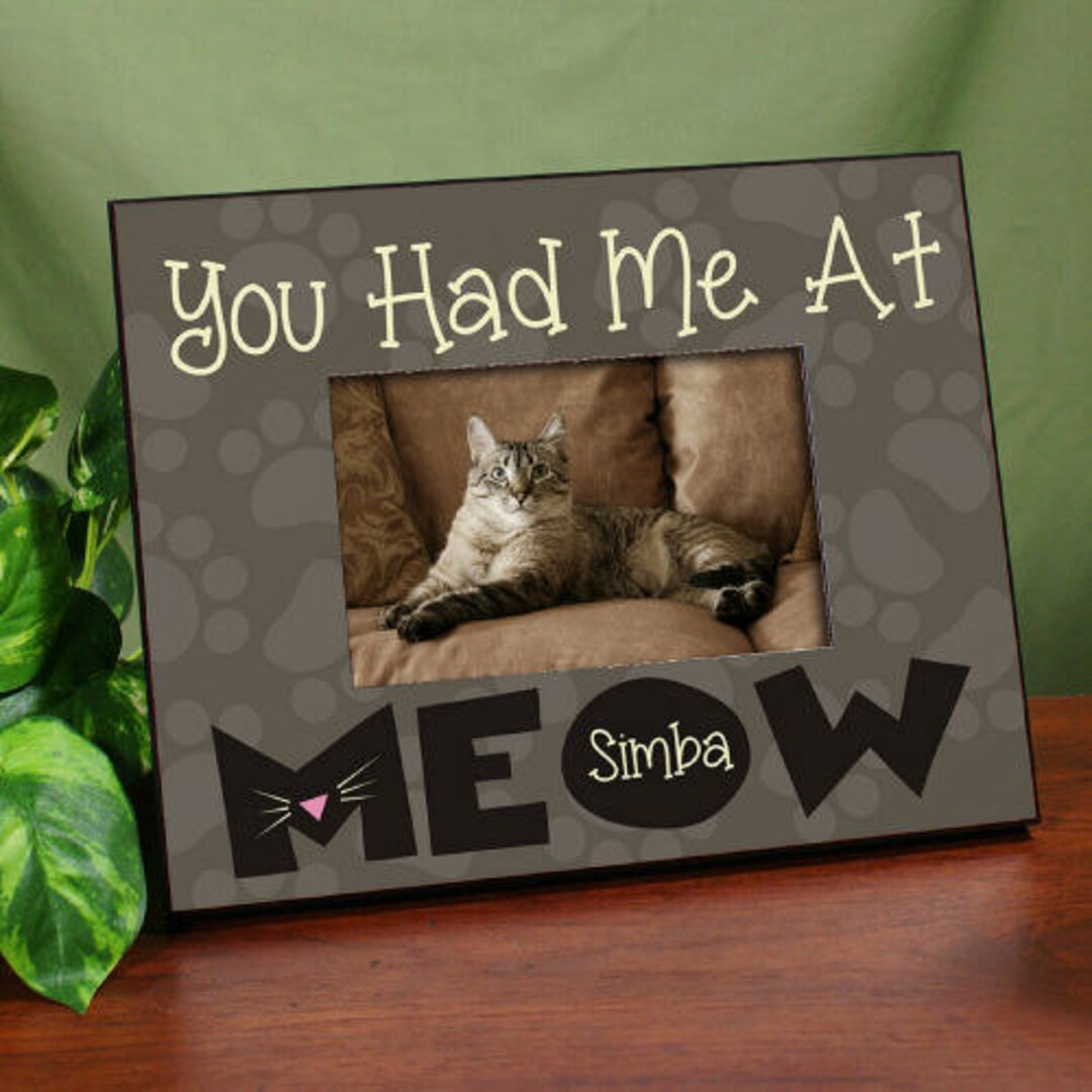 Personalized Had Me at Meow Printed Frame [beloved Pet, Meow, You Had ...