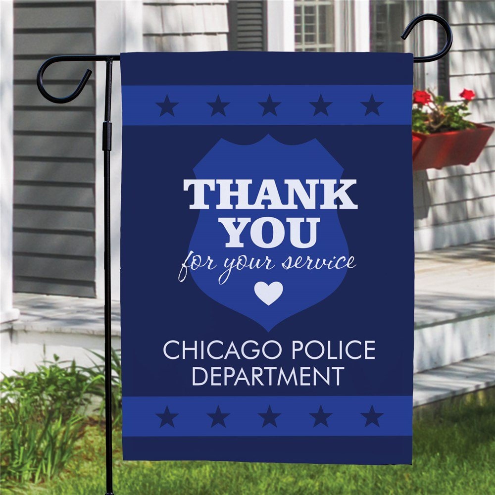 Thank You for Your Service Police Personalized Garden Flag, Gift for a ...