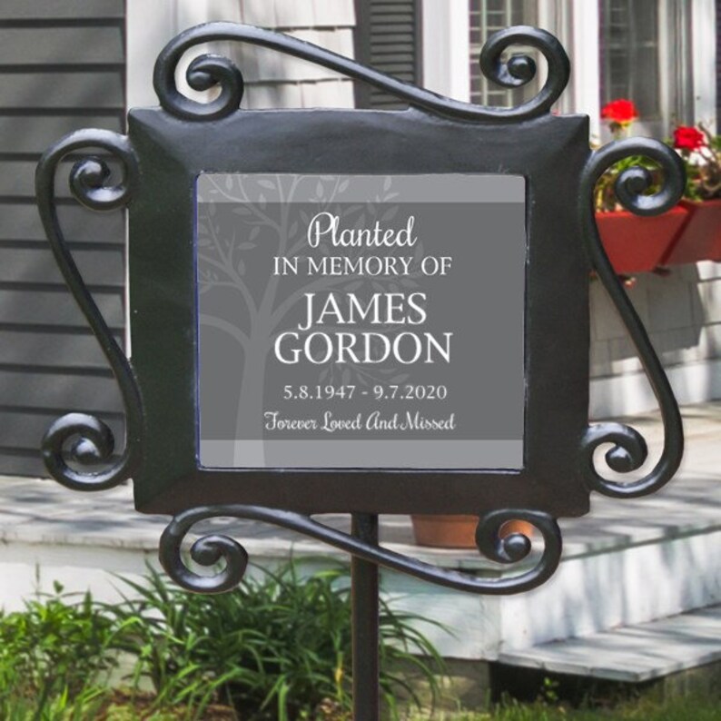 Planted in Memory Tree Personalized Memorial Garden Stake, Memorial ...