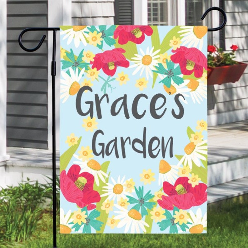 Personalized Flower Garden Garden Flag, Custom Garden Flag With ...