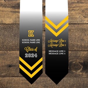 Choose Your School Color With Gold Arrows Personalized Graduation Stole ...