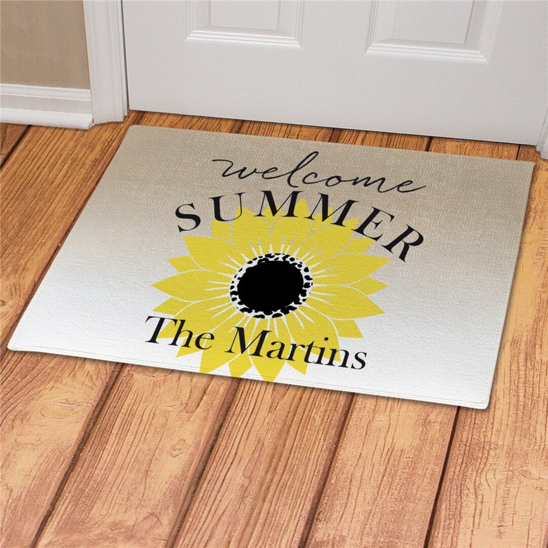 Personalized Sunflower Welcome Summer Doormat, Summer Doormat, Gifts ...