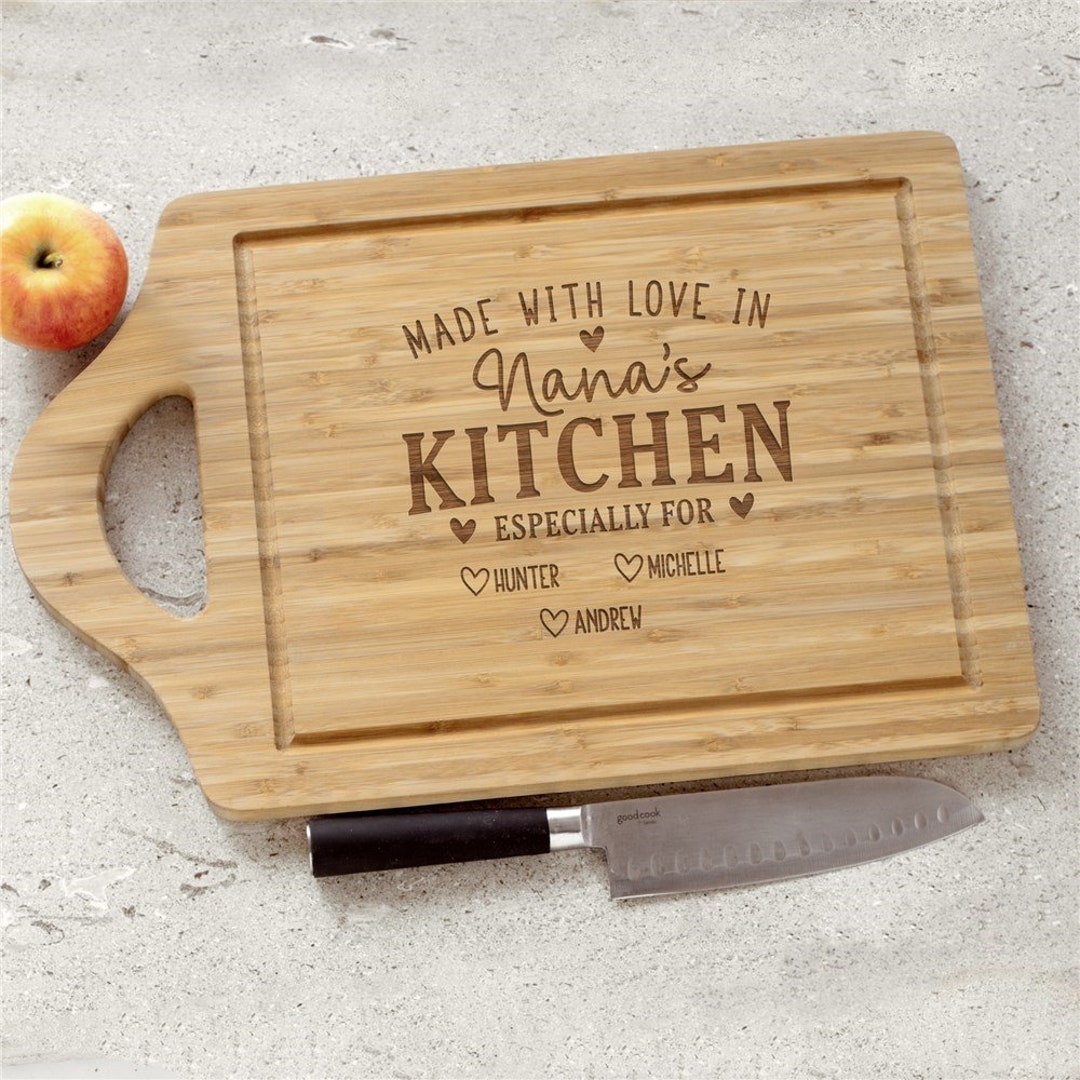 Personalized Nana’s Kitchen Cutting Board, Engraved Gift for Grandma or ...