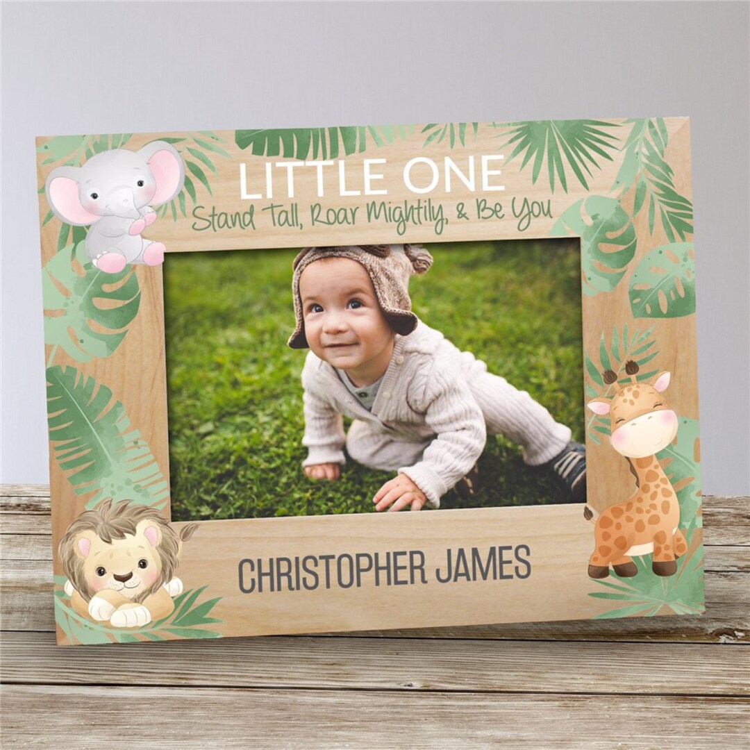 Personalized Safari Wood Frame, Personalized Picture Frame, Baby ...