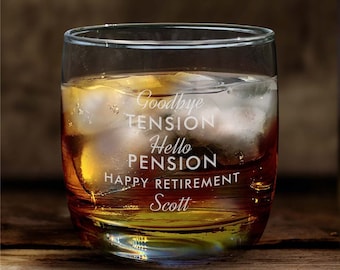 Congrats Retirement Gift, Personalized Whiskey Glasses, Retirement ...