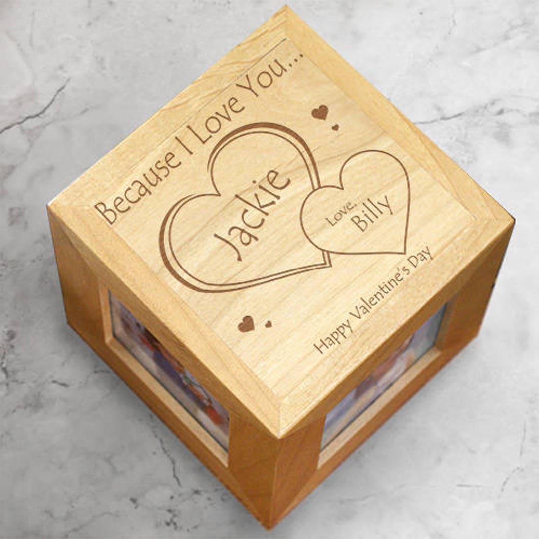 Because I Love You Engraved Photo Cube, Engraved Photo Cube, Custom ...