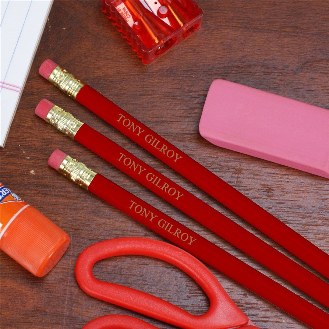 Engraved Red School Pencils Personalized Red School Pencils - Etsy