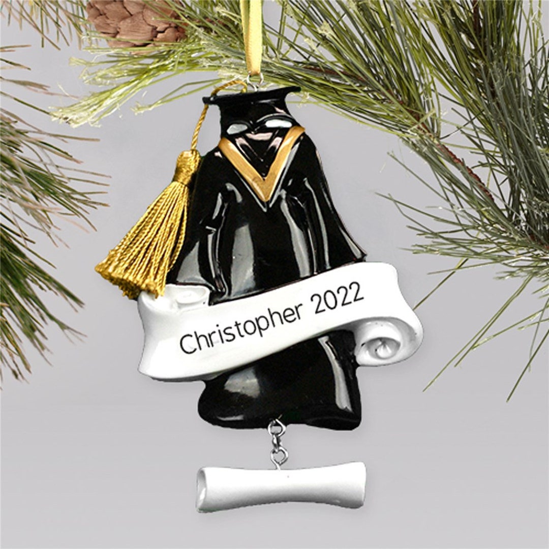 Graduation Cap & Gown Personalized Christmas Ornament, Graduation ...