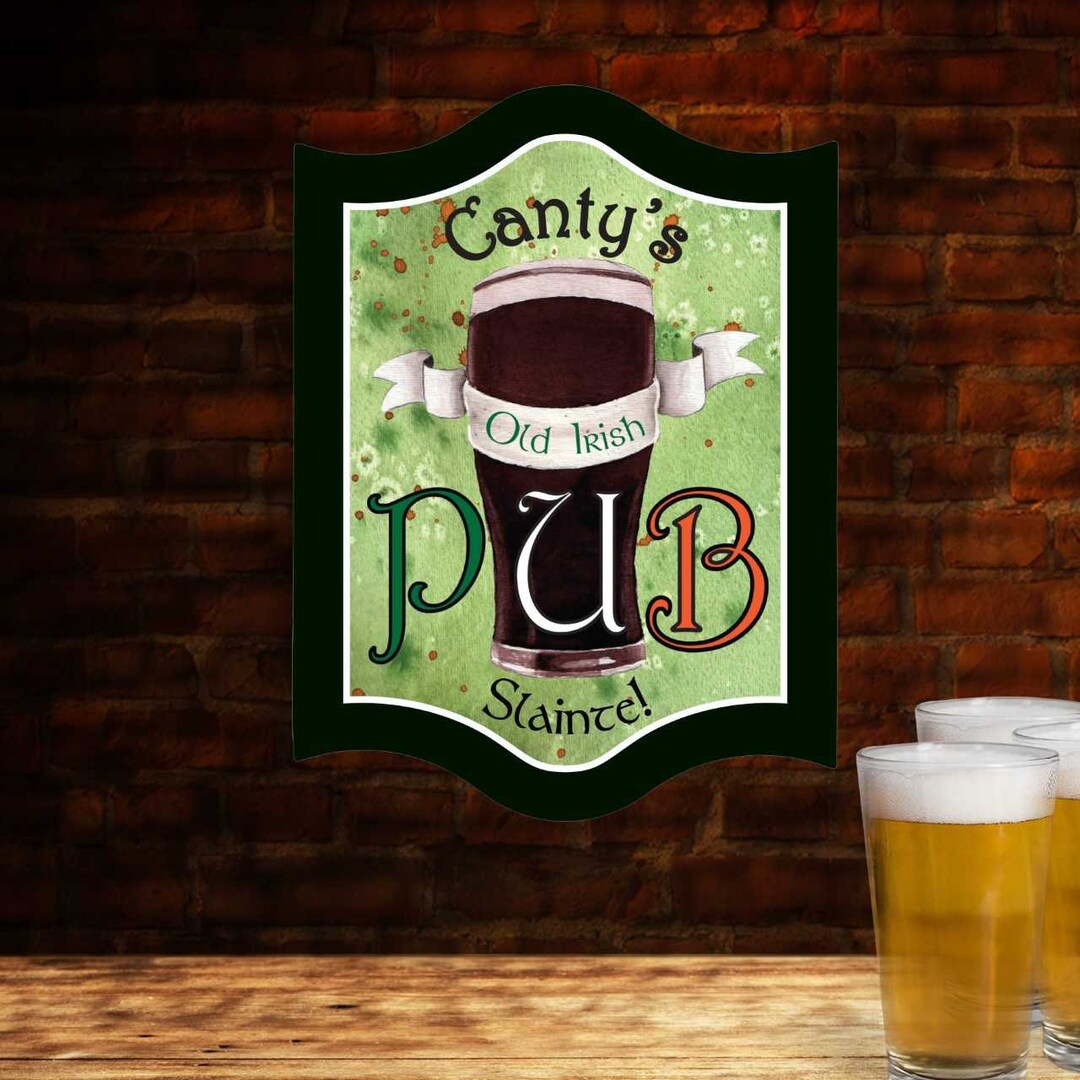Personalized Irish Family Pub Wall Sign, Printed Sign, Beer, Father's ...
