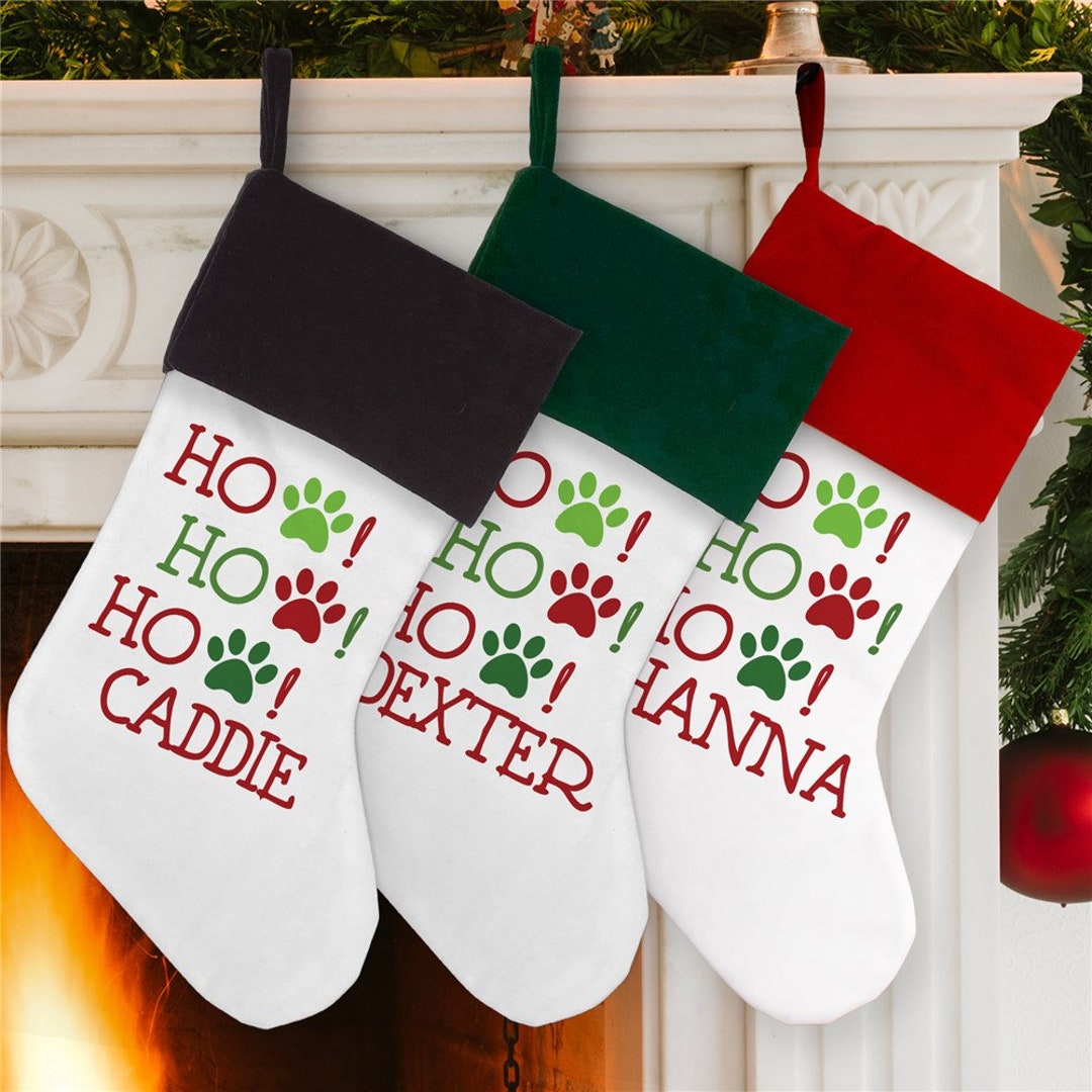 Personalized Ho! Ho! Ho! Stocking, Custom Stocking, Dog Christmas ...