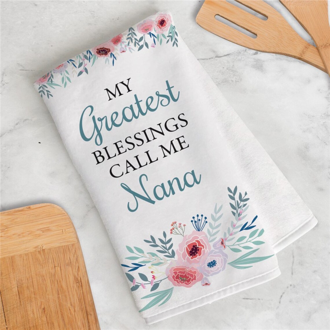 Personalized My Greatest Blessings Dish Towel, Personalized Dish Towel ...