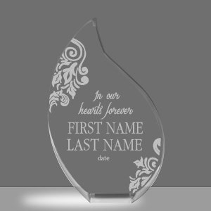 Engraved in Memory of Acrylic Teardrop Keepsake, Memorial Gifts ...