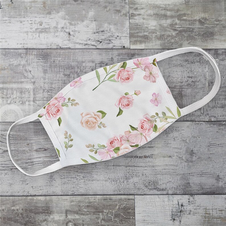 Floral Pattern Face Mask, Reusable Cloth Face Mask, Face Mask With ...