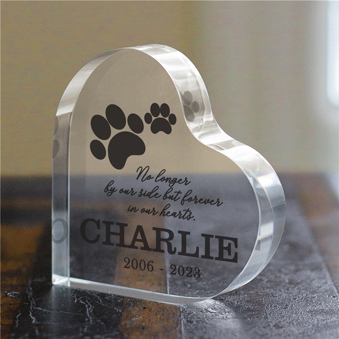 Personalized Dog Memorial Keepsake With Paw Print Design, Pet Memorial ...