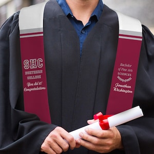 School Colors Custom Stripes Stole, Grad Gift, Stole, College ...