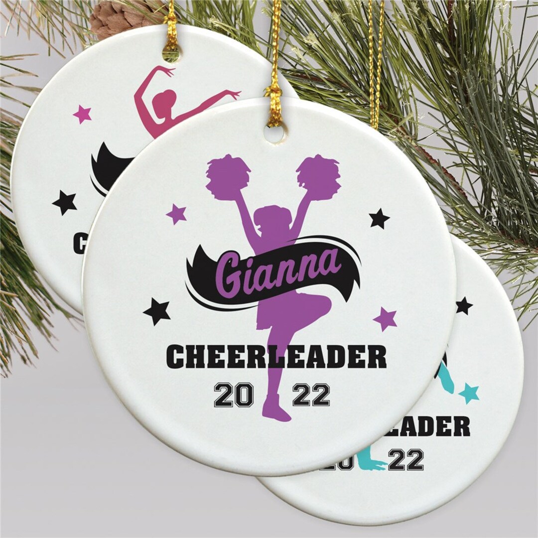 Personalized Girls Sports With Banner Ornament, Cheerleading Ornament ...