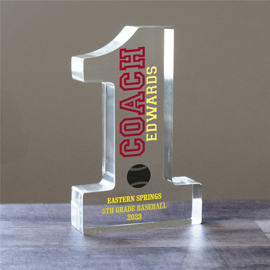 Personalized Number One Coach Acrylic Keepsake, Thank You Gift for ...