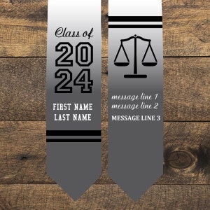 Personalized Law or Medical Graduation Stole, Grad Gift, Custom Gift ...