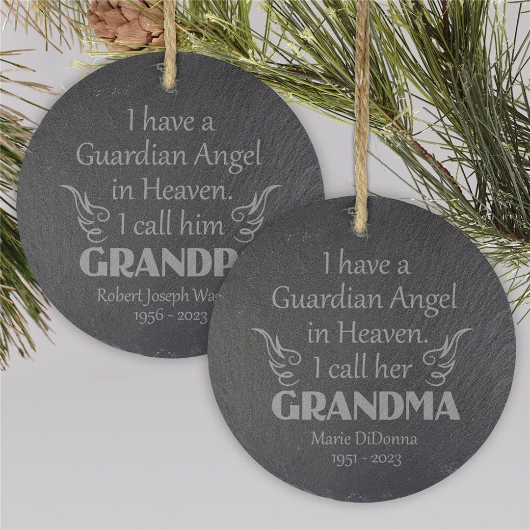 Engraved Angel in Heaven Slate Ornament, Memorial Gift, Memorial ...