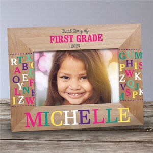Alphabet Wooden Personalized Frame, Personalized Picture Frame, First ...