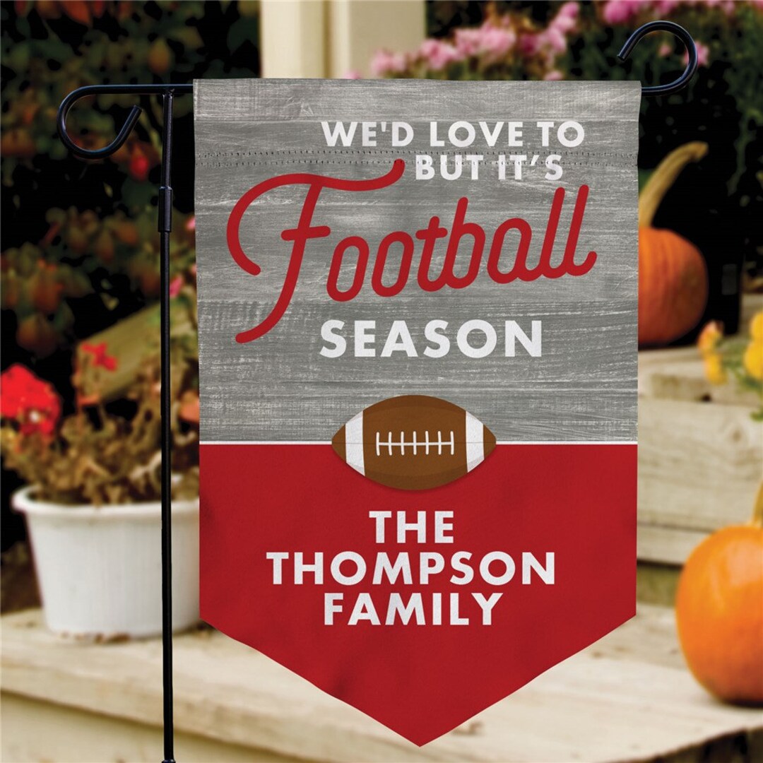 Personalized It's Football Season Pennant Garden Flag, Custom Football ...