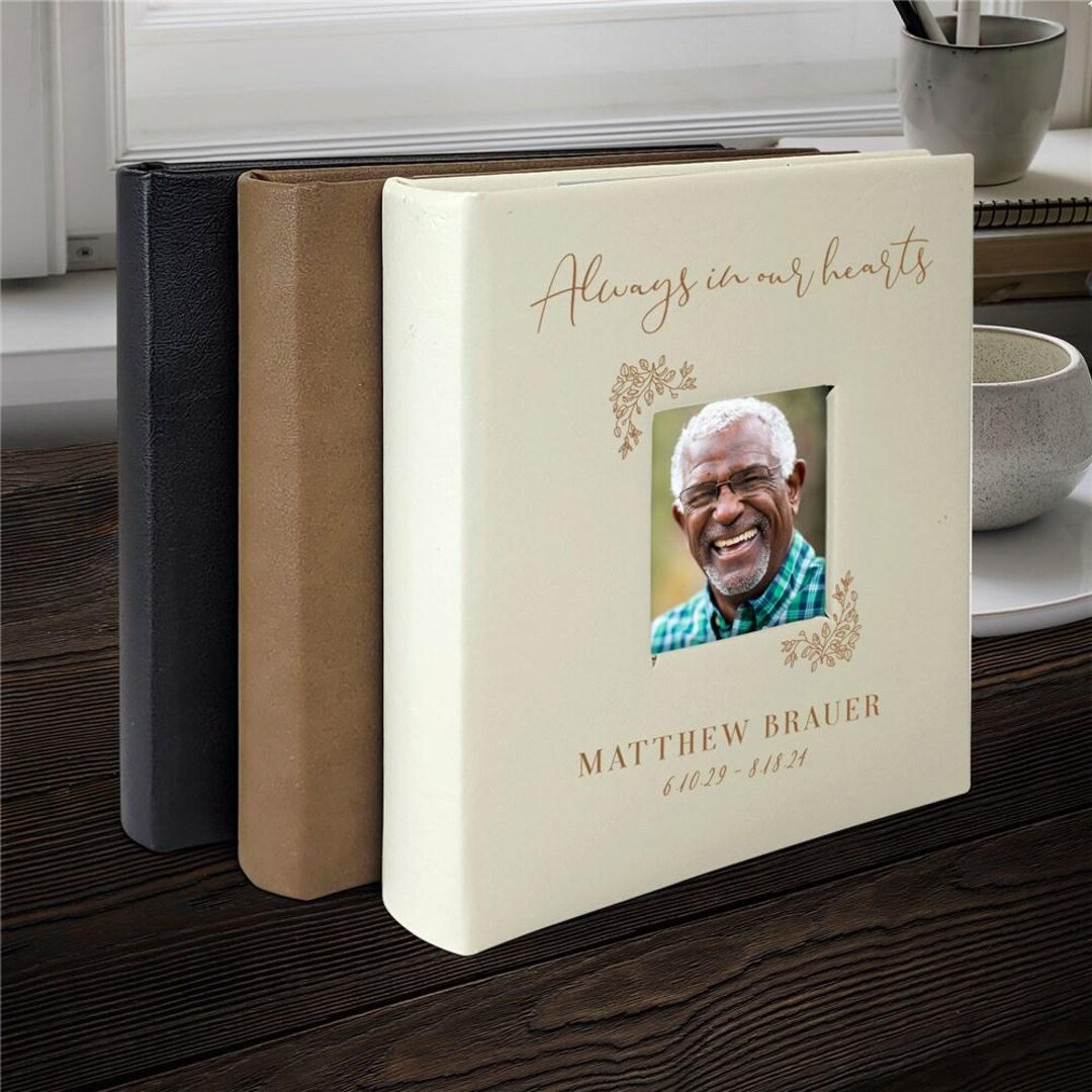 Engraved Always in Our Hearts Leatherette Photo Album, 200 4x6 Photos ...