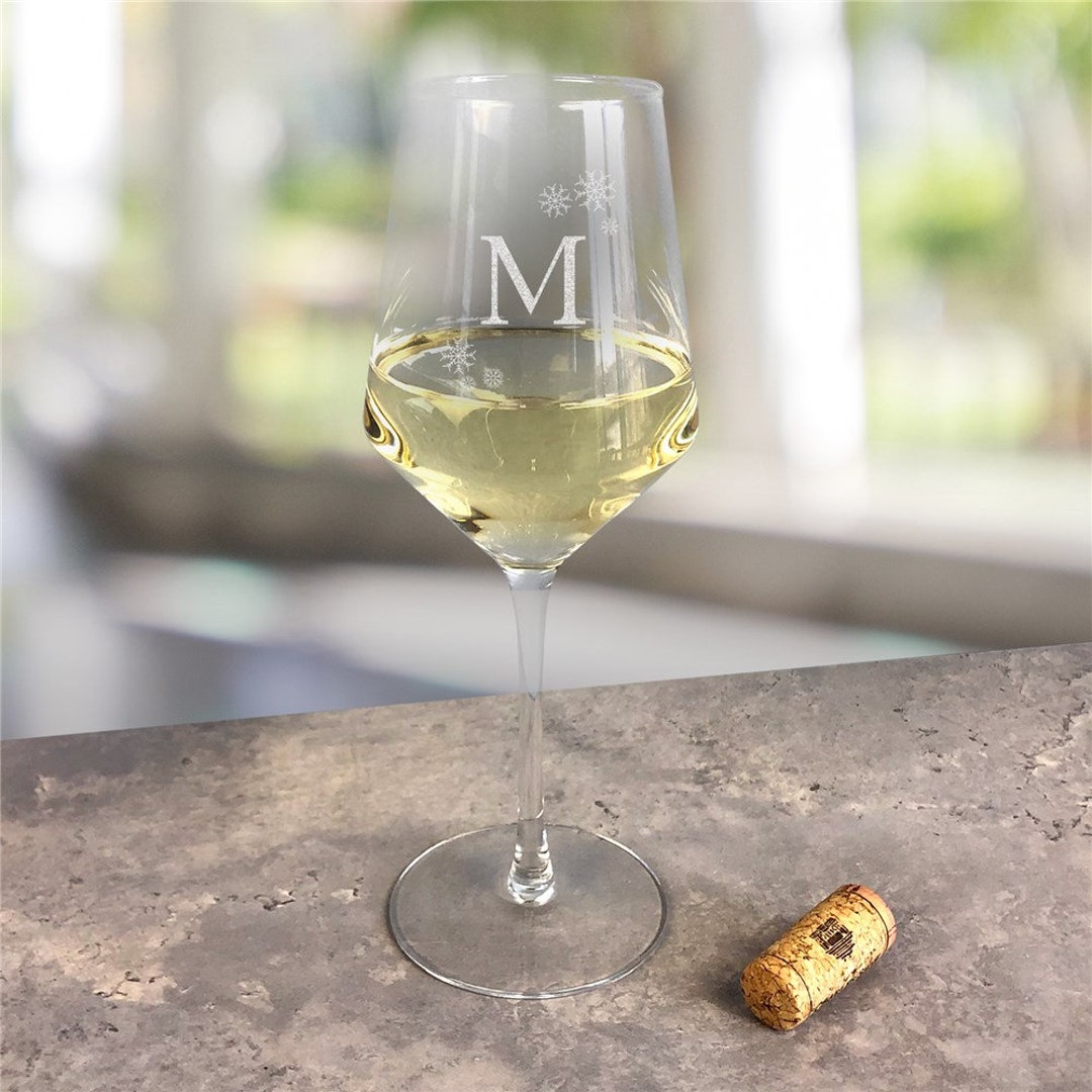 Engraved Dashing Through the Snow White Wine Estate Glass, White Wine ...