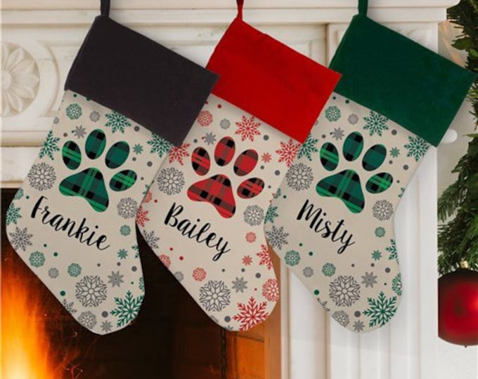 Dog Stocking, Paw Stocking, Stockings for Pets, Stocking in Shape of a ...