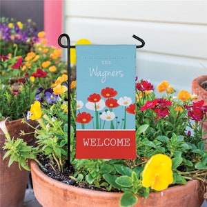 Personalized Summer Flowers Mini Garden Flag, Summer Outdoor Decor ...