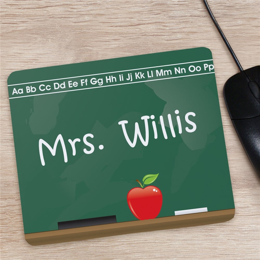 Teacher Mouse Pad With Chalkboard Personalized Design, Custom Printed ...