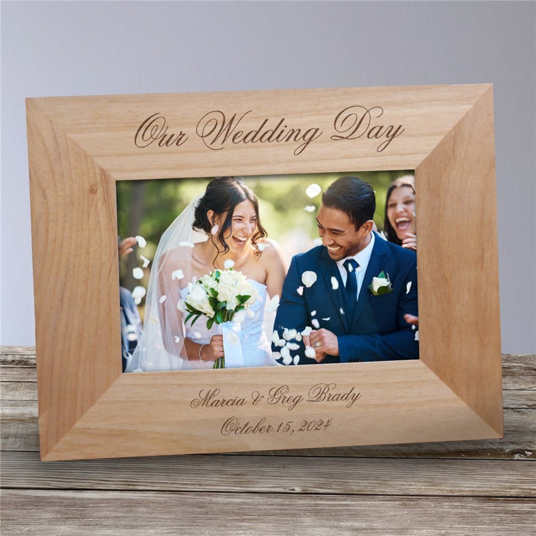 Personalized Wedding Day Wood Picture Frame, Custom Picture Frame ...