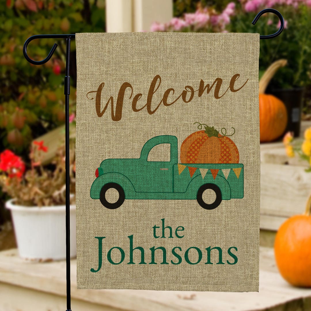 Personalized Fall Garden Flag, Family Fall Garden Flag, Personalized ...