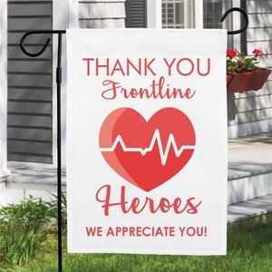 Thank You Frontline Heroes Garden Flag, Front Line Workers, Essential ...