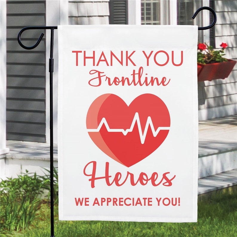 Thank You Frontline Heroes Garden Flag Front Line Workers | Etsy