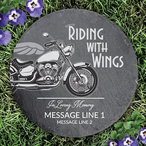 Personalized in Loving Memory Slate Stone, Memorial Garden Stone, Heart ...