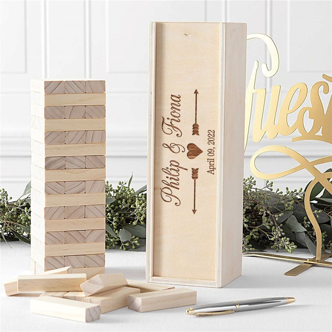 Engraved Arrows and Heart Wedding Blocks, Gifts for Her, Wedding Games ...
