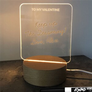 Personalized Custom Message Writeable Square Light up LED Sign, Acrylic ...