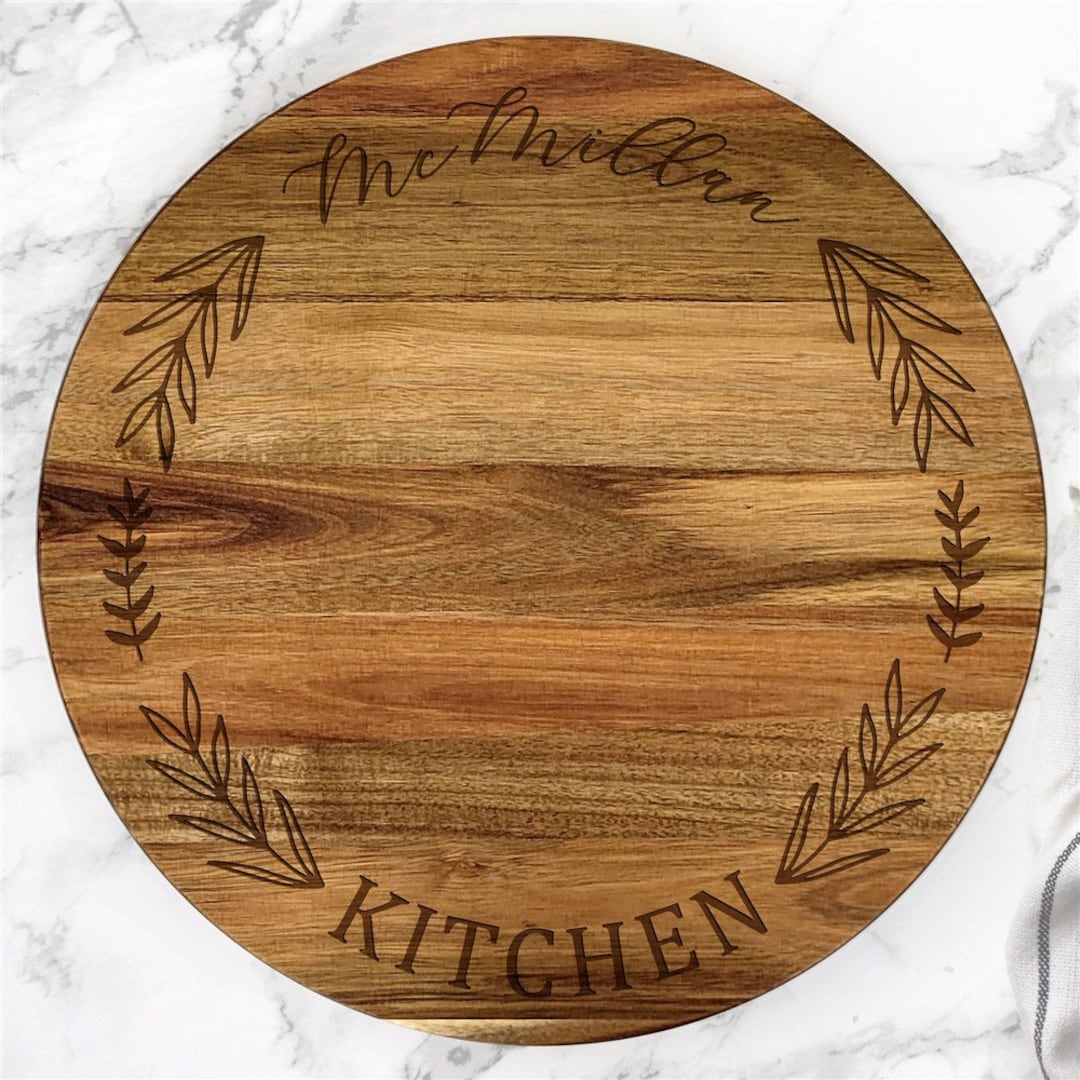 Engraved Family Name Kitchen Lazy Susan, Personalized Lazy Susan for ...