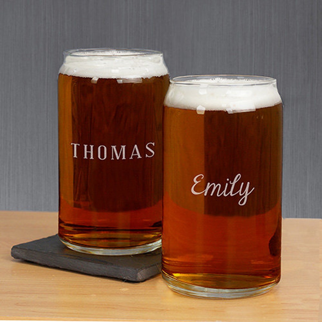 Any Name Engraved Beer Can Glass, Personalized Beer Glass, Beer Gift ...