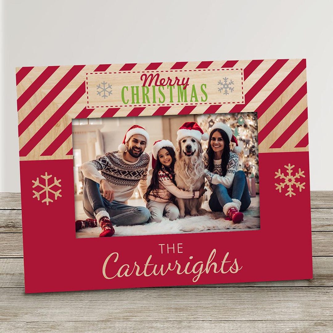 Merry Christmas Personalized Picture Frame, Christmas Frame, Holiday ...