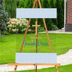 Personalized God Bless Floral Acrylic Sign, First Holy Communion Party ...