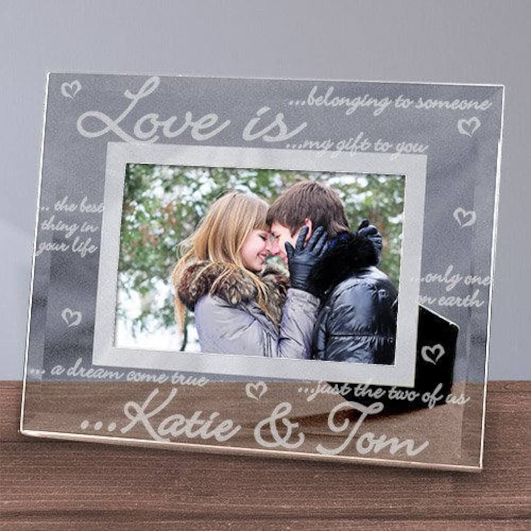 Engraved Love is Glass Picture Frame, Relationship, Gift for Her, Love ...