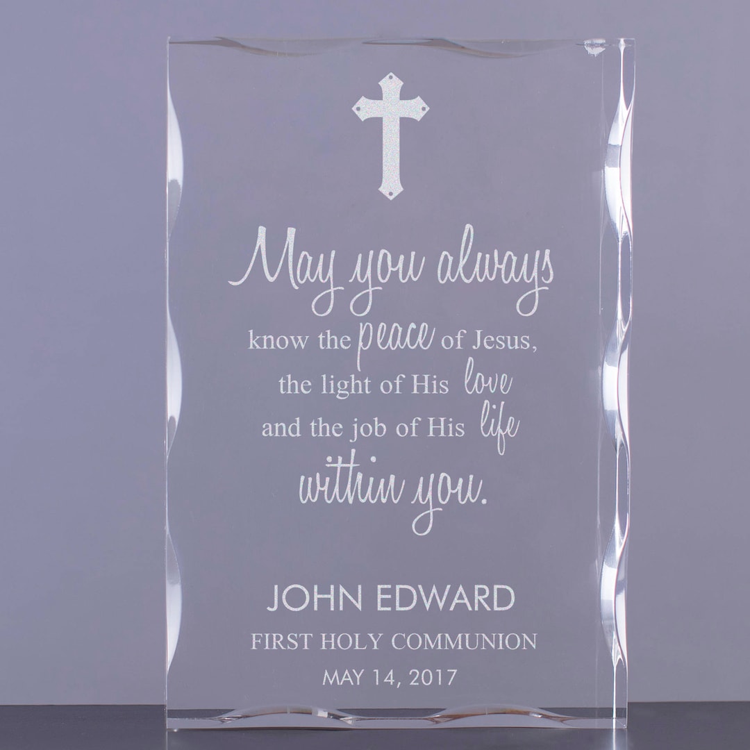 Engraved First Communion Blessings Acrylic Keepsake, Communion Gift ...