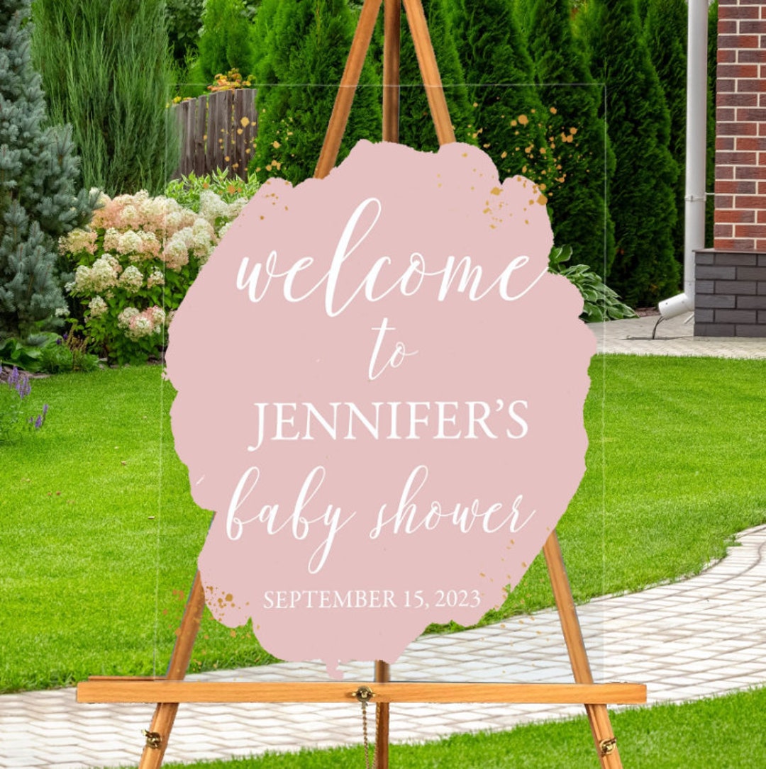 Personalized Baby Shower Color Block Acrylic Sign, Baby Shower Welcome ...