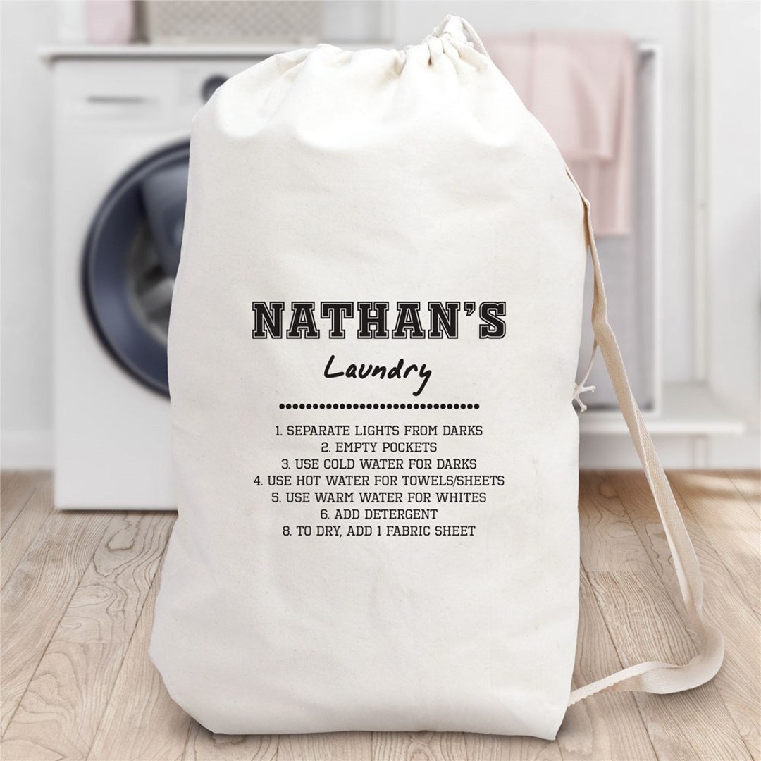 Laundry Rules Personalized Laundry Bag, College Laundry Bag, Dorm Room ...