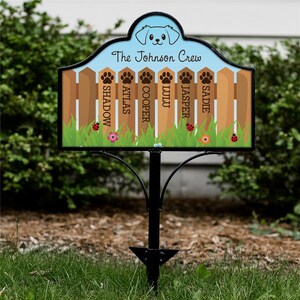 Personalized Pets Names on Fence Magnet Yard Sign Set, Custom Sign ...