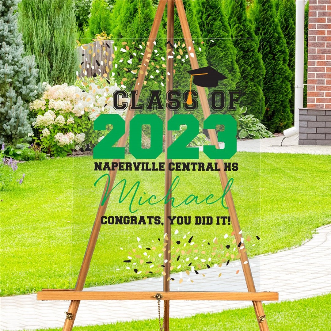 Class of Personalized Graduation Sign, Made of Acrylic, Measures 18x24 ...