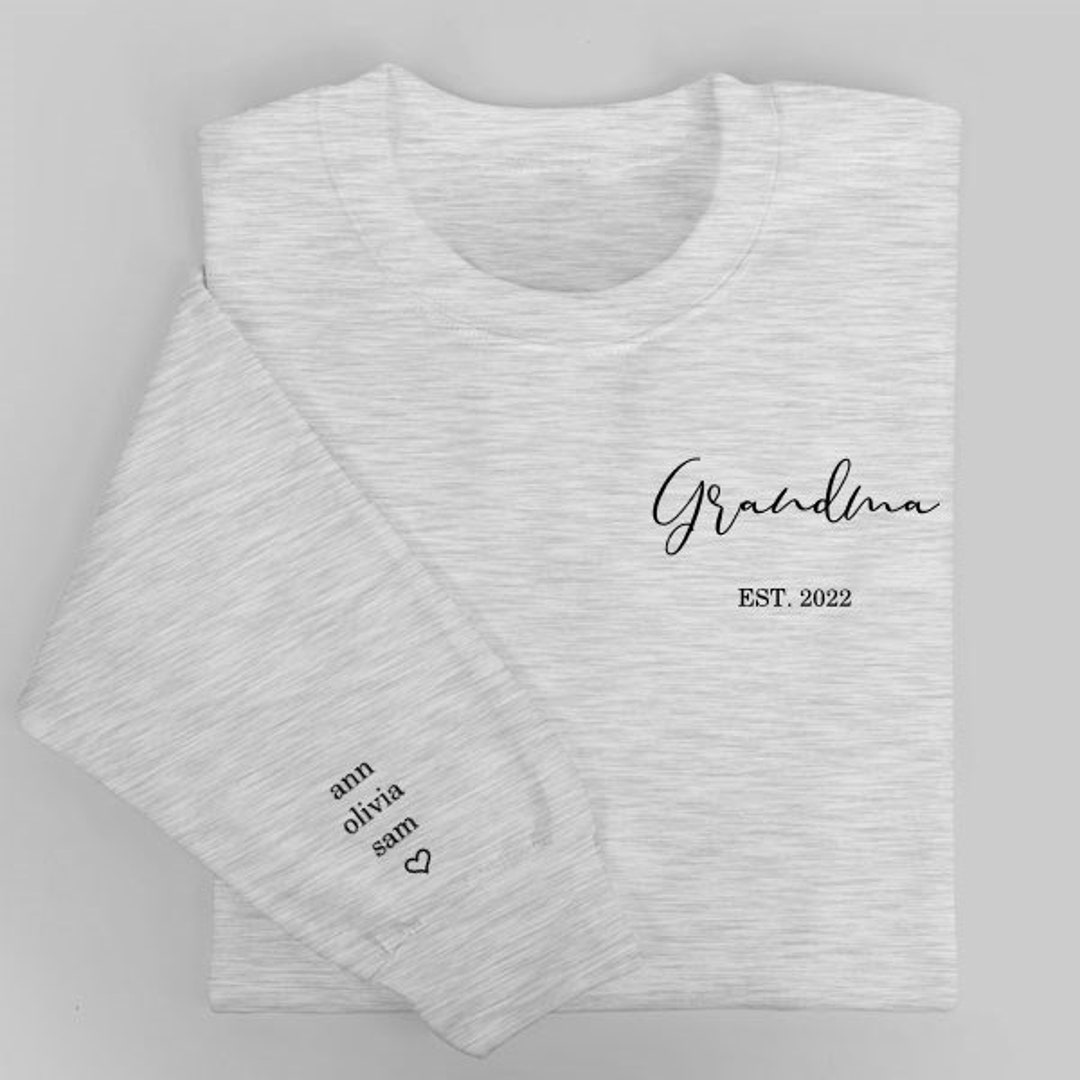 Established With Names Embroidered Sweatshirt, Custom Embroidered ...