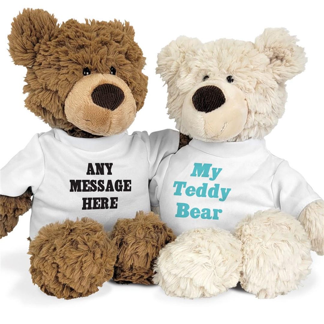 Personalized Stuffed Bear With Shirt, Custom Message Bear, Birthday ...